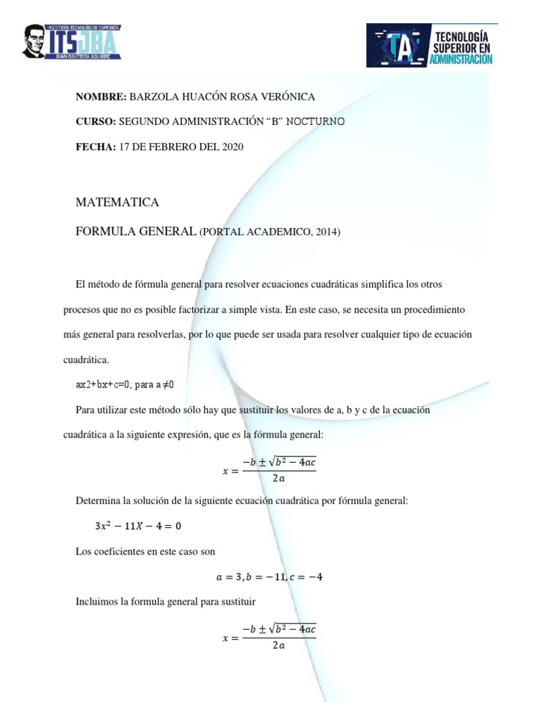 Formula General | PDF