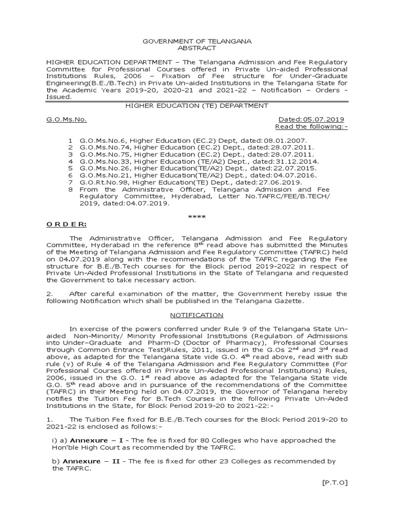 GO Fee 2019-20 | PDF | Business | Finance & Money Management