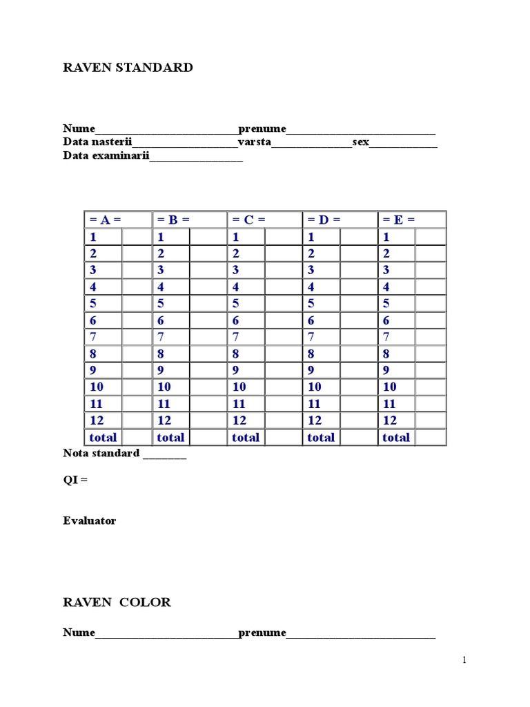 Grila Raspuns Raven | PDF