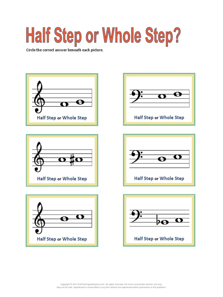Music - Theory-Worksheets - Half - Step - or - Whole - Step - Notes PDF ...