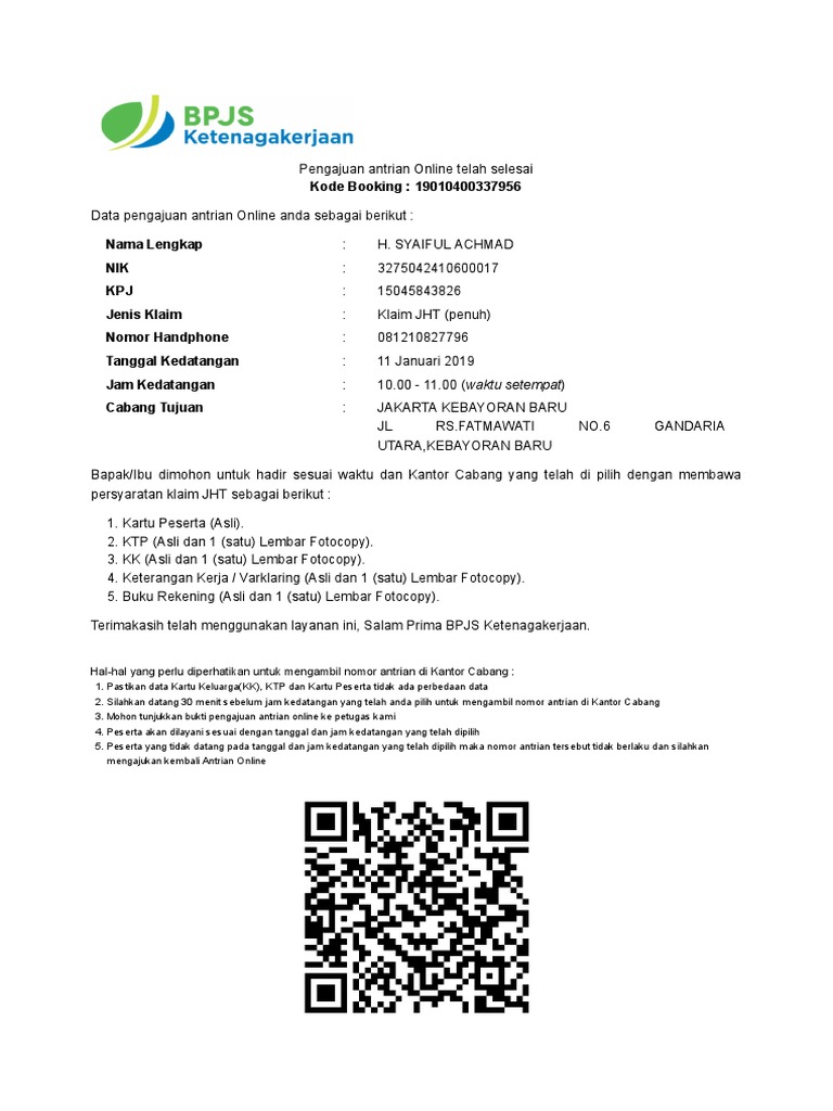 Antrian Online Bpjs Ketenaga Kerjaan Pdf