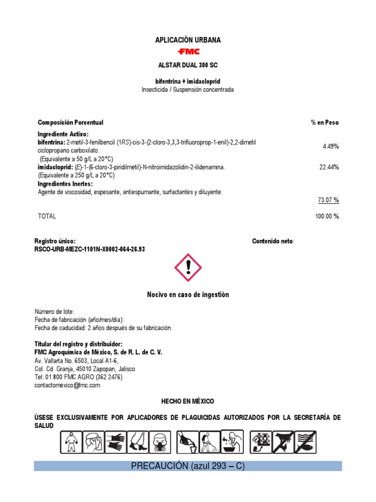 Alstar Dual: Insecticida Bifentrina e Imidacloprid | PDF