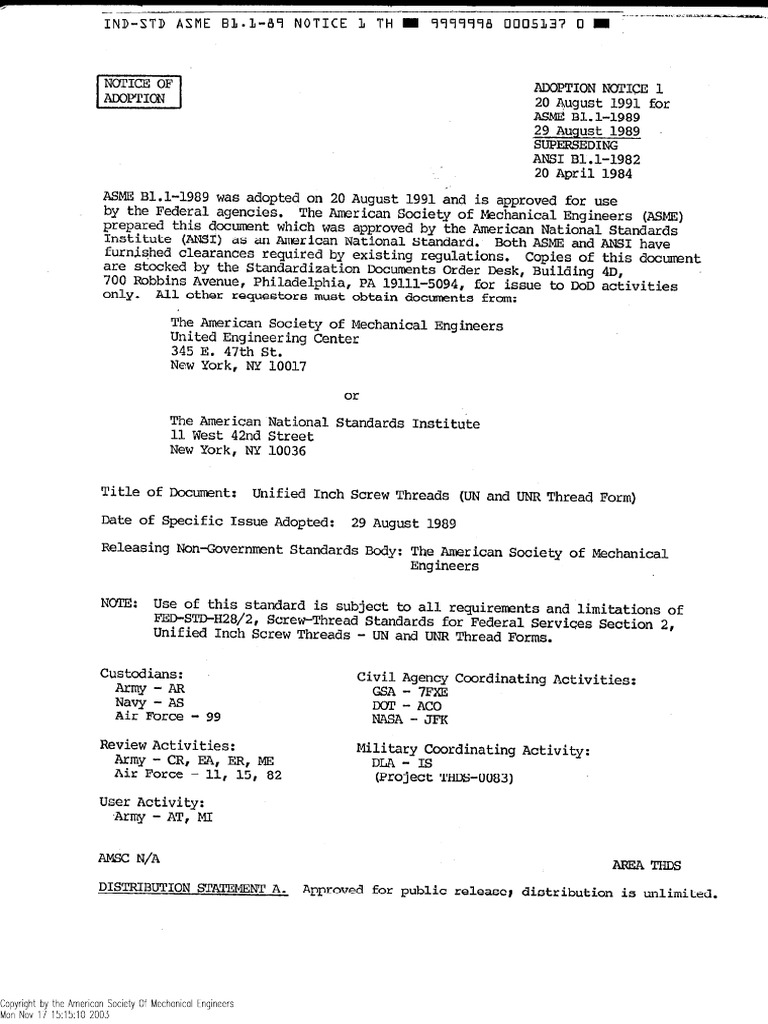 ASME B1.1 1989 EBVvQBF PDF | PDF