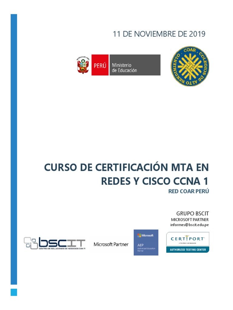 Bscit Training Redes Cisco Mta Coar 2019-2020 | PDF