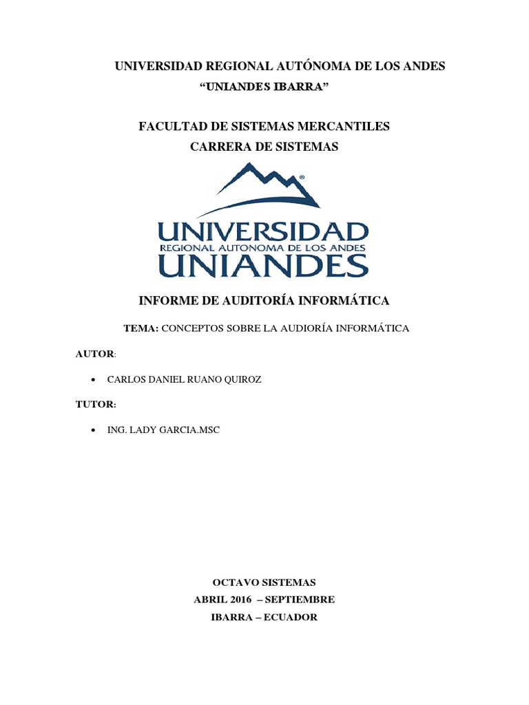 Informe Auditoria Informatica | PDF