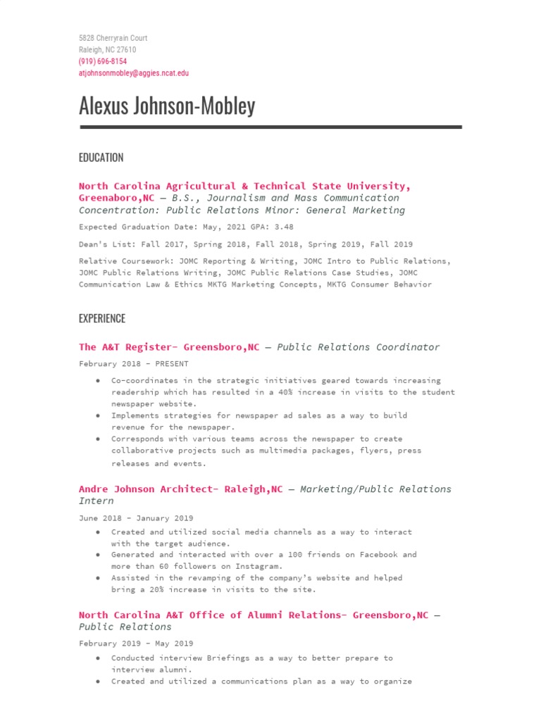 Alexus Johnson-Mobley Resume | PDF