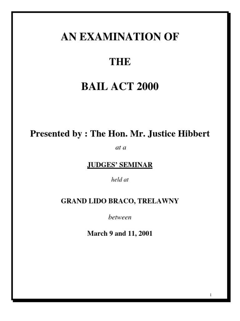 Bail Act Examination | Bail | Arrest