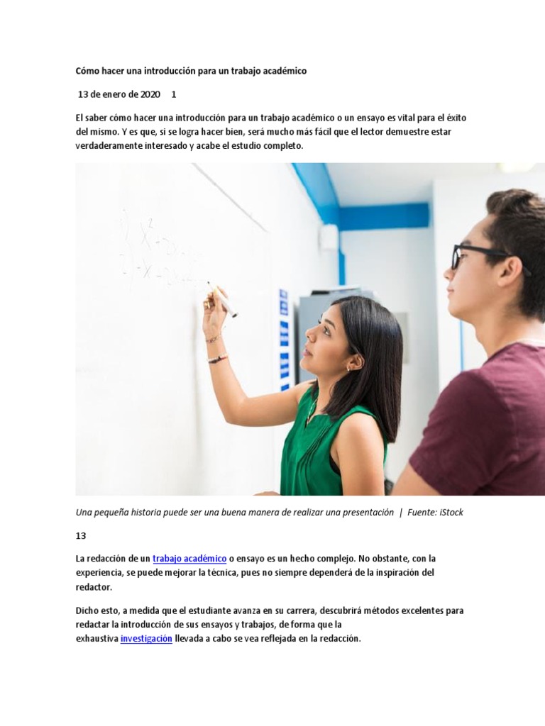 Cómo Hacer Una Introducción para Un Trabajo Académico | PDF