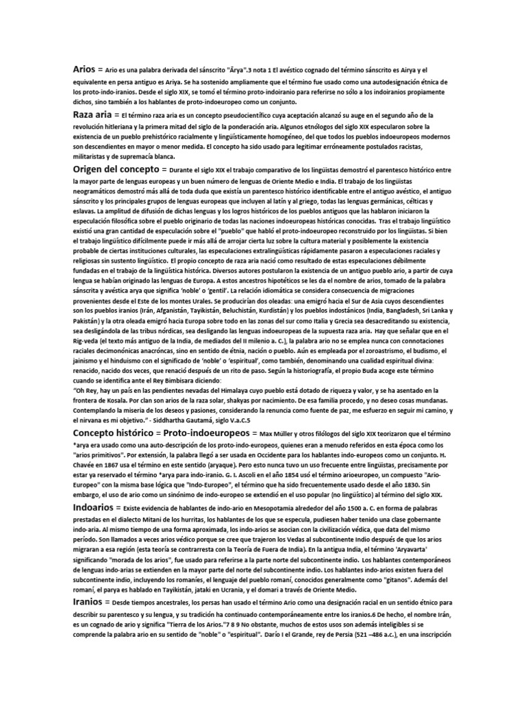 Significado y origen de "ario" | PDF | Historia