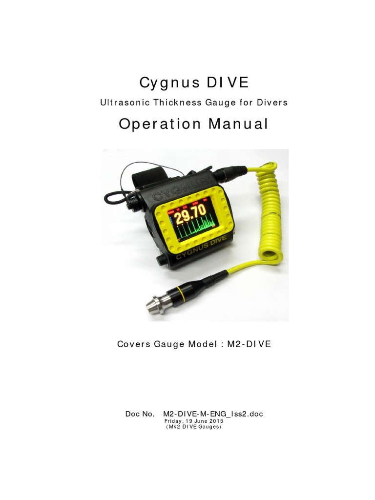 Cygnus Dive Operating Manual | PDF | Technology & Engineering