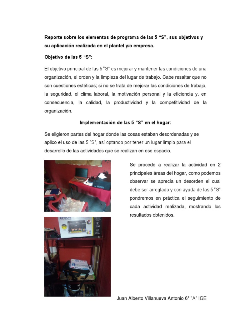Implementación de las 5S en el Hogar | PDF