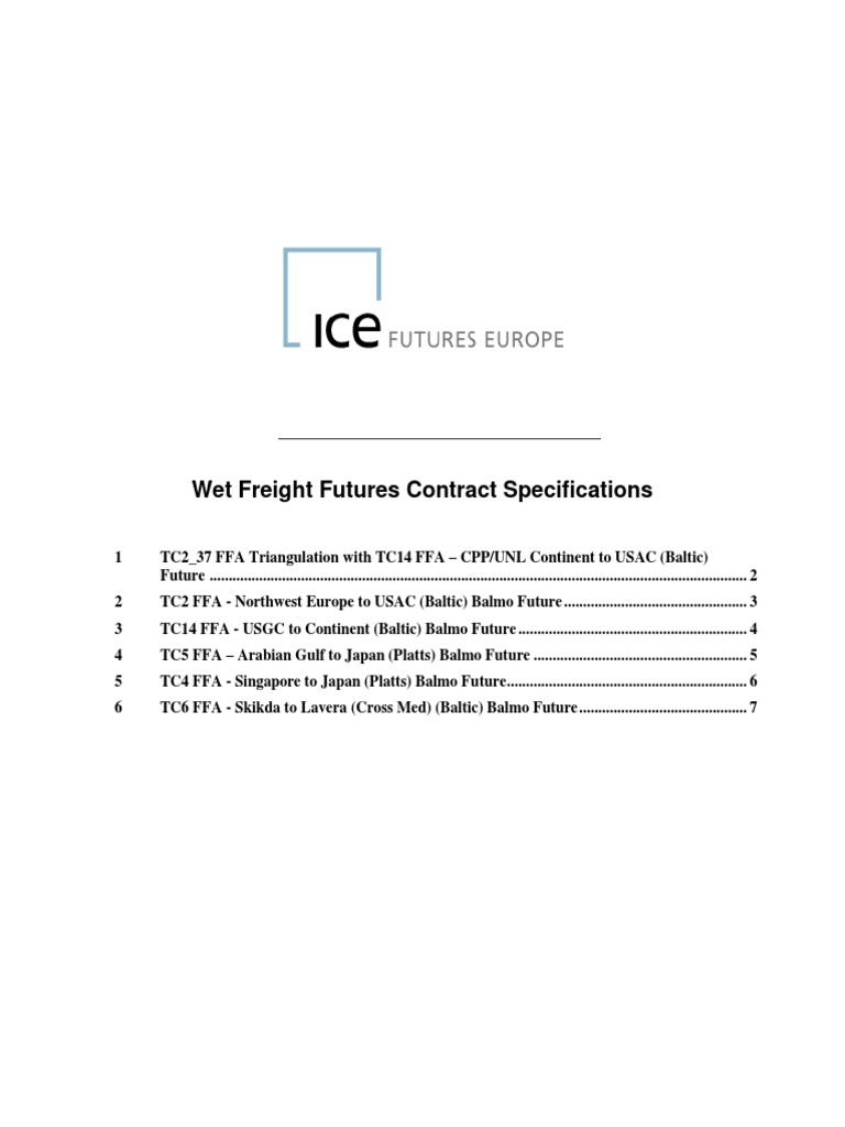 FFA Freight Futures Contract Overview | PDF | Business | Finance ...