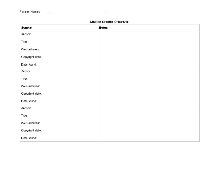 Citation Graphic Organizer | PDF
