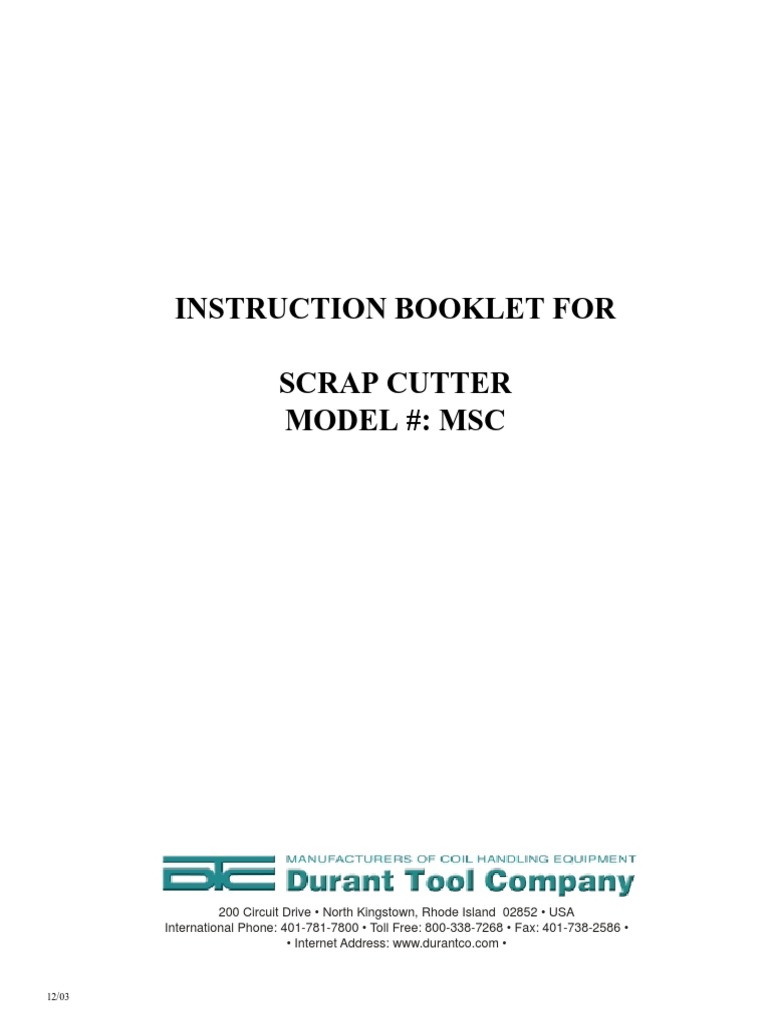 21 Scrap Cutter MSC | PDF | Machines | Screw