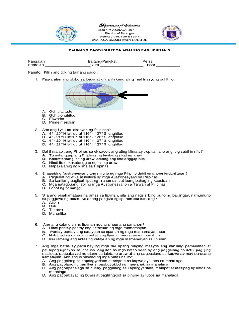 Ap 5-Diagnostic Test | PDF