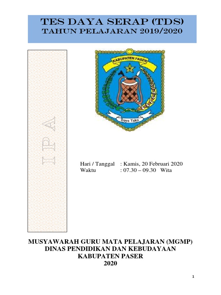Soal TDS Kab Ipa | PDF