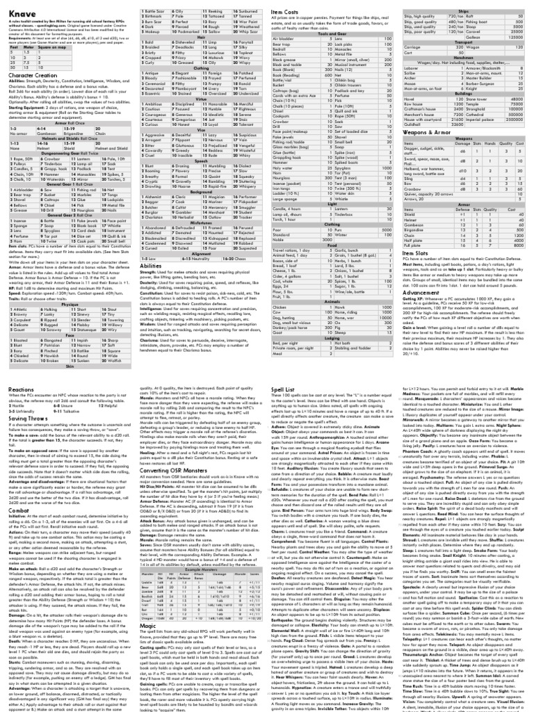 Knave - 1 Sheet - 2 Pages (No Designer Notes) PDF | Download Free PDF ...