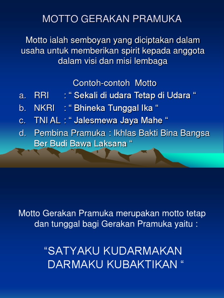 Motto Gerakan Pramuka | PDF