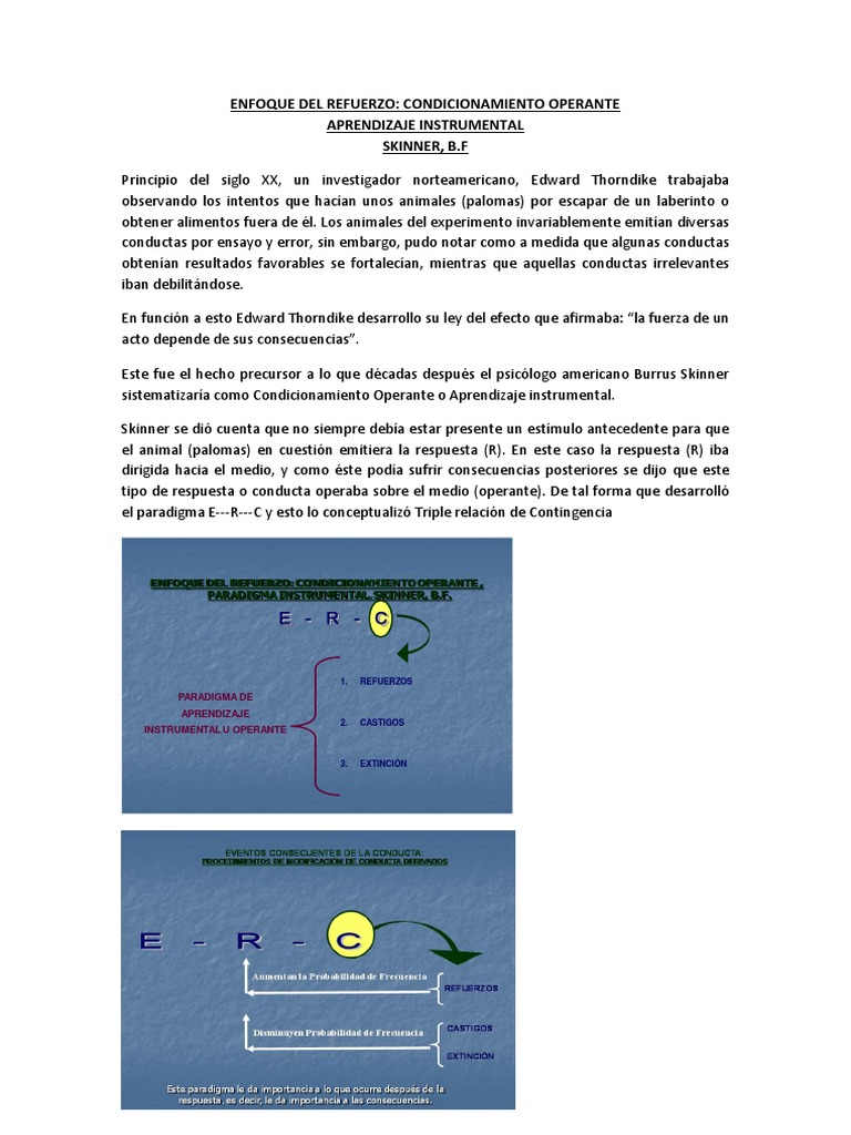Resumen Conducta I (Condicionamiento Operante) | PDF | Psicología ...