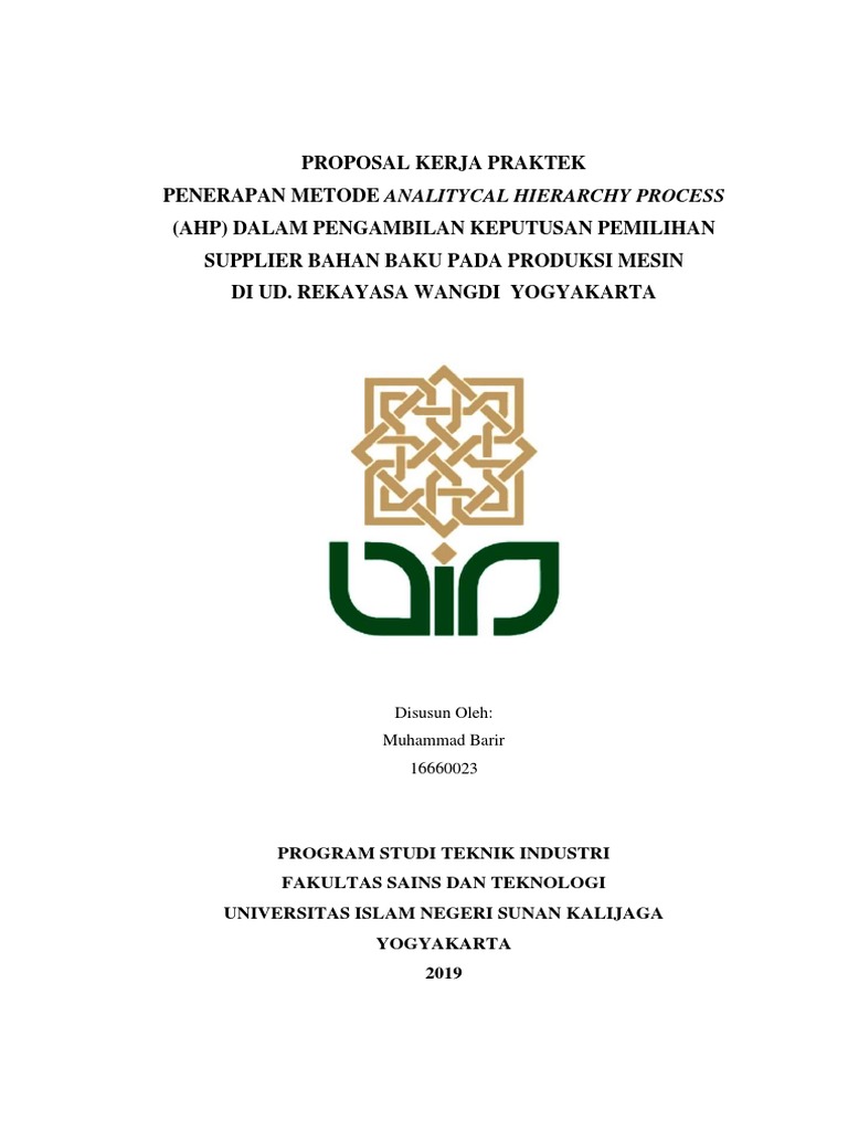 Proposal Kerja Praktek | PDF