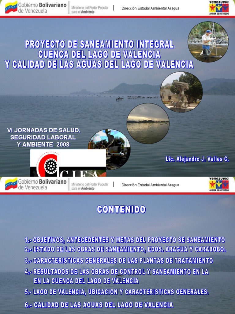 Calidad Del Agua Del Lago de Valencia (Lic. Alejandro Valles) | PDF ...