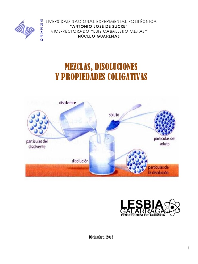 Unidad III. MEZCLAS y DISOLUCIONES - Guia | Descargar gratis PDF | Solubilidad | Mezcla