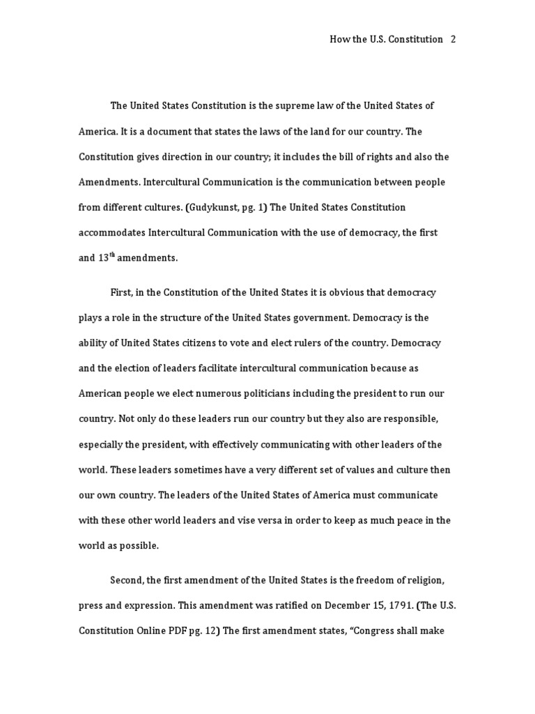 Int. Constitution Paper | PDF | First Amendment To The United States ...