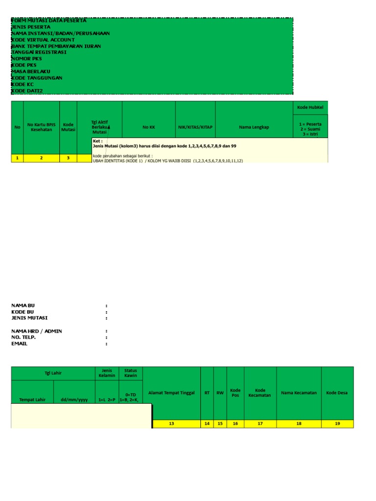 Form 37 Dan Kode Mutasi | PDF