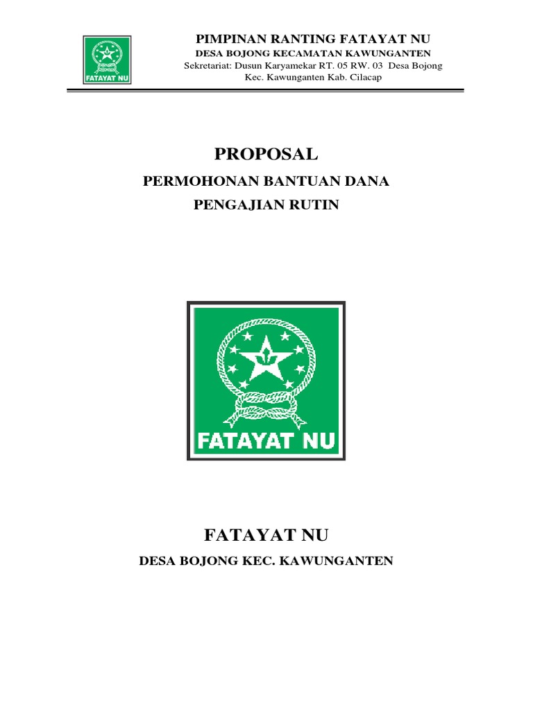 Proposal Fatayat Nu | PDF