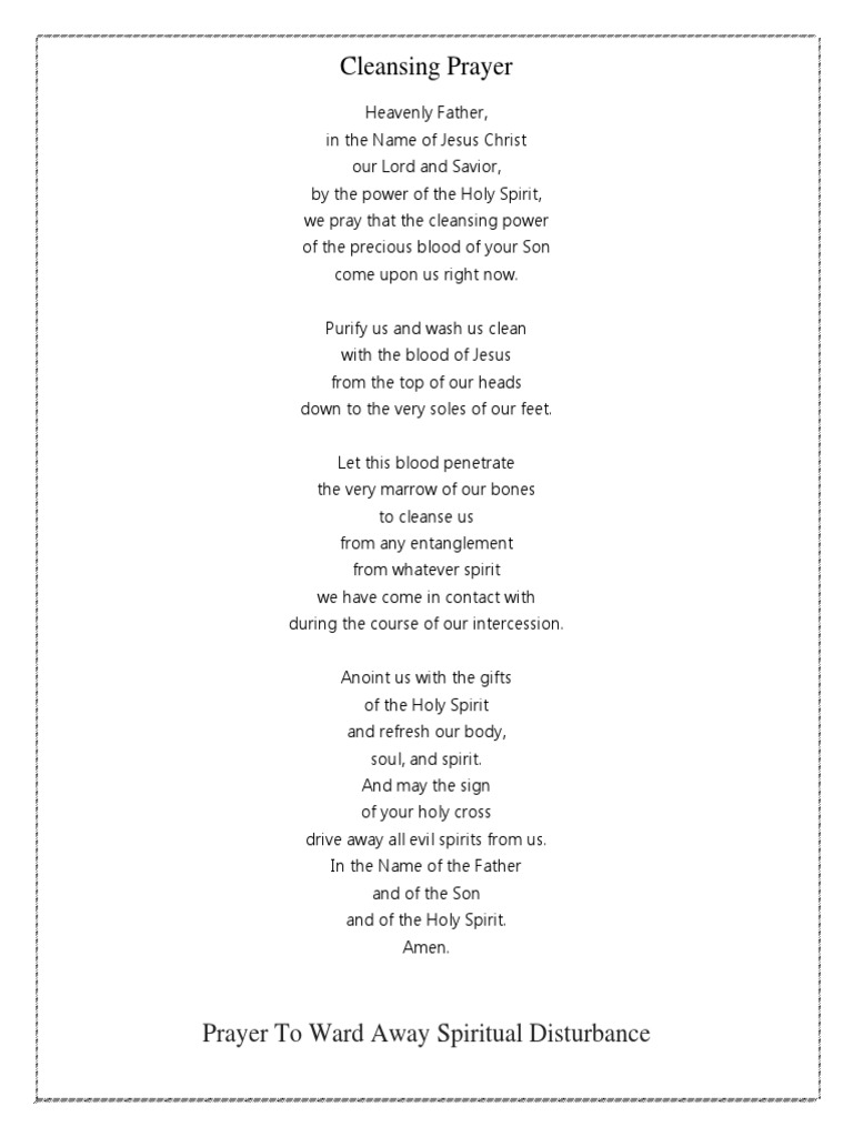 Cleansing Prayer | PDF | Michael (Archangel) | Mary, Mother Of Jesus