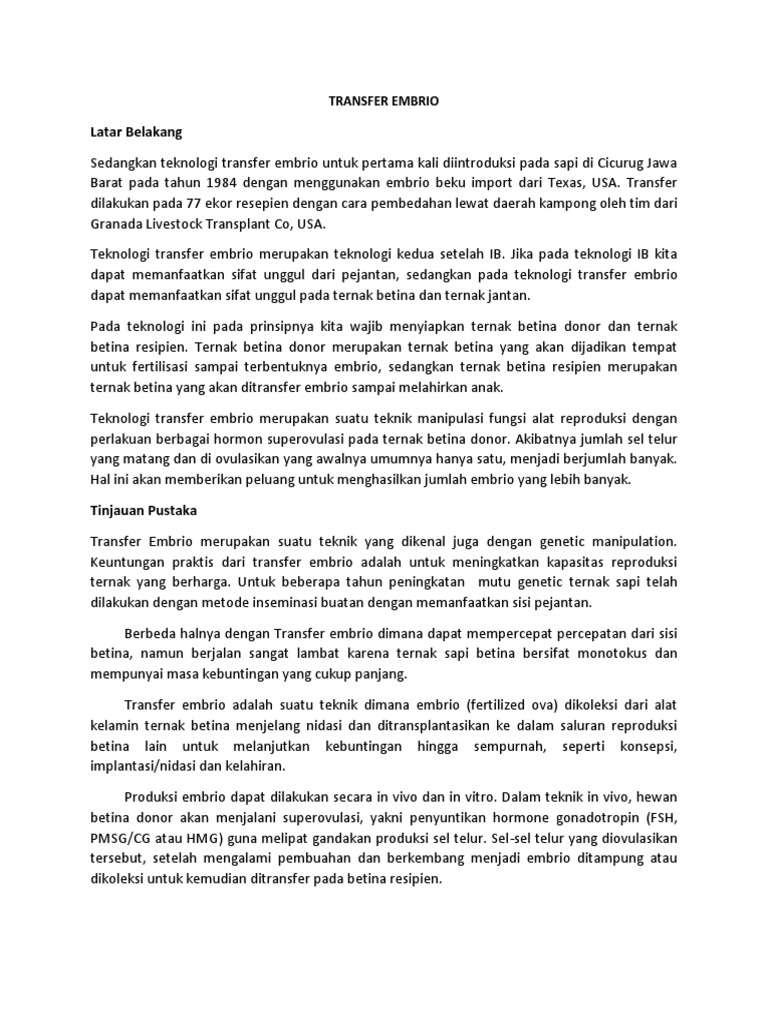 Transfer Embrio | PDF