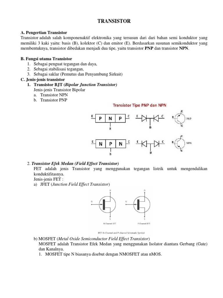 Pengertian dan Jenis Transistor Elektronik | PDF