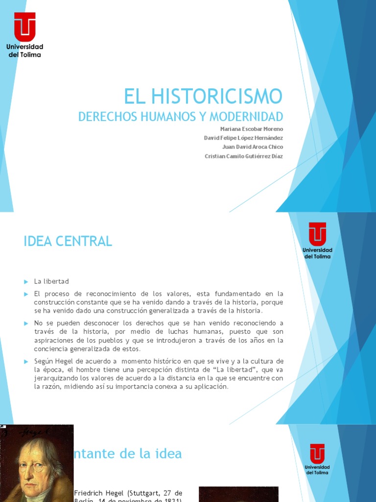 El Historicismo | PDF | Georg Wilhelm Friedrich Hegel | Derechos humanos