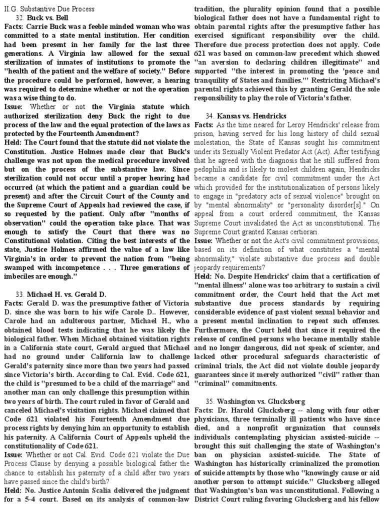 Substantive Due Process To Equal Protection (DIGEST) | PDF | Fourteenth ...