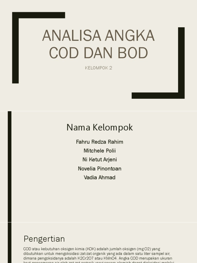Analisa Angka Cod Dan Bod | PDF
