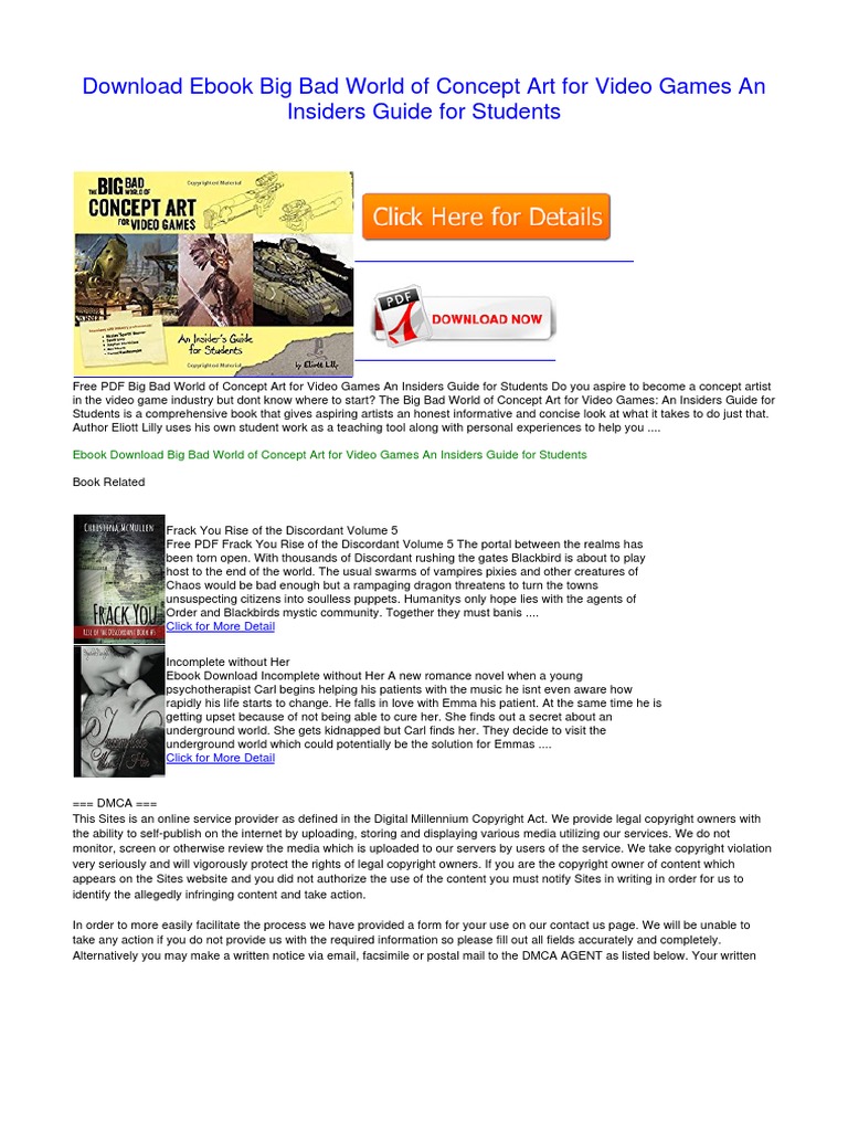 Big Bad World Of Concept Art For Video Games An Insiders Guide For