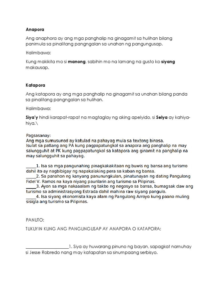 Anapora at Katapora Fil 8 | PDF