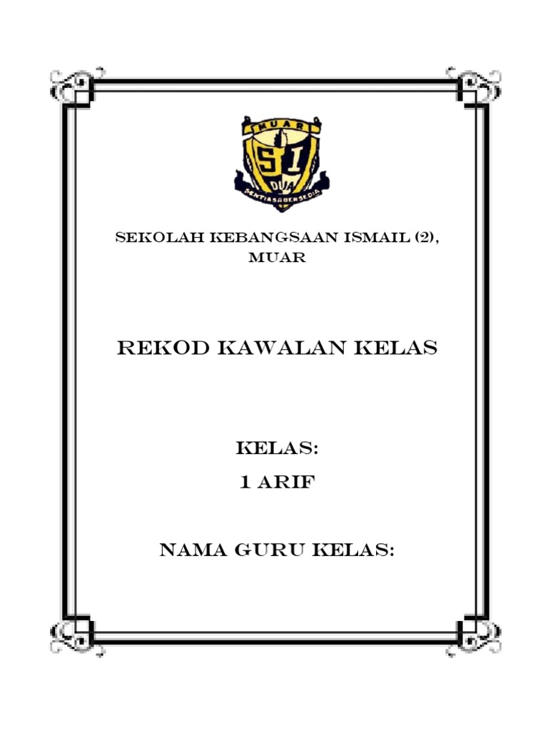 Kulit Buku Rekod Kawalan Kelas | PDF