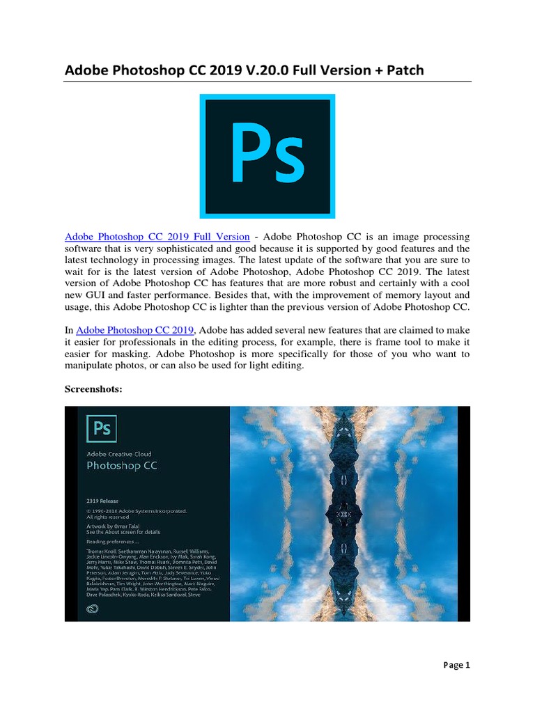 Adobe Photoshop CC 2019 Full Version Pat PDF | PDF | Adobe Photoshop ...