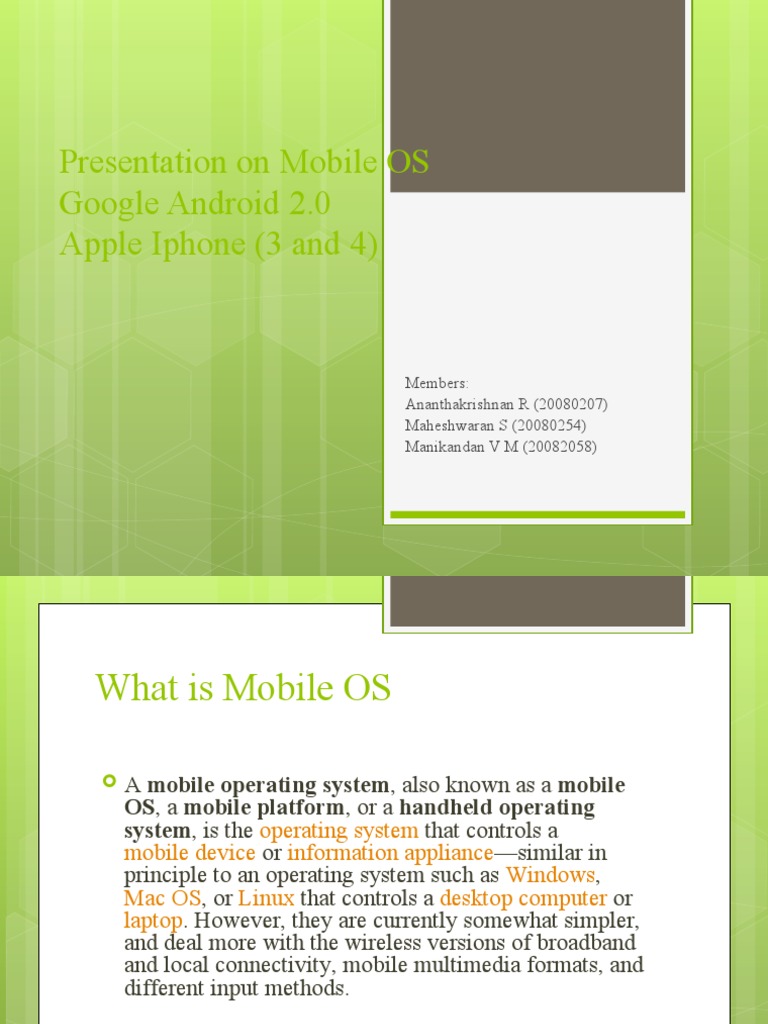 Mobile OS: Android vs iOS Analysis | PDF | Ios | Android (Operating System)