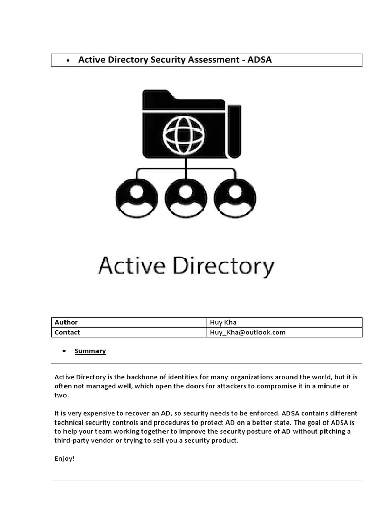 Active Directory Security Assessment Guide | PDF | Technology & Engineering