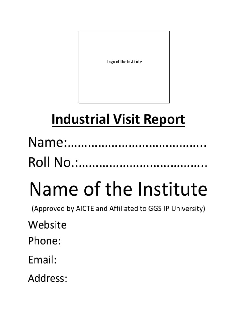 Industrial Visit Report Template | PDF | Factory | Packaging And Labeling