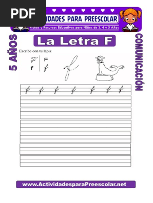 Hojas De Trabajo Con La Letra F Para Niños Pequeños