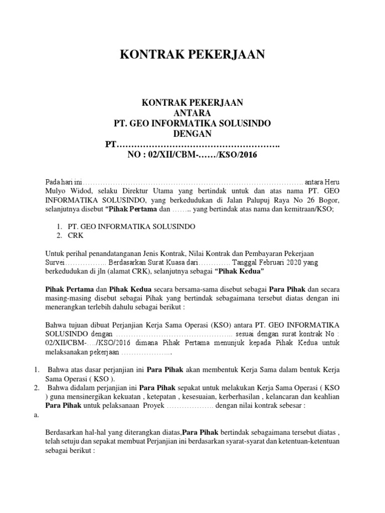 Kontrak Kso | PDF