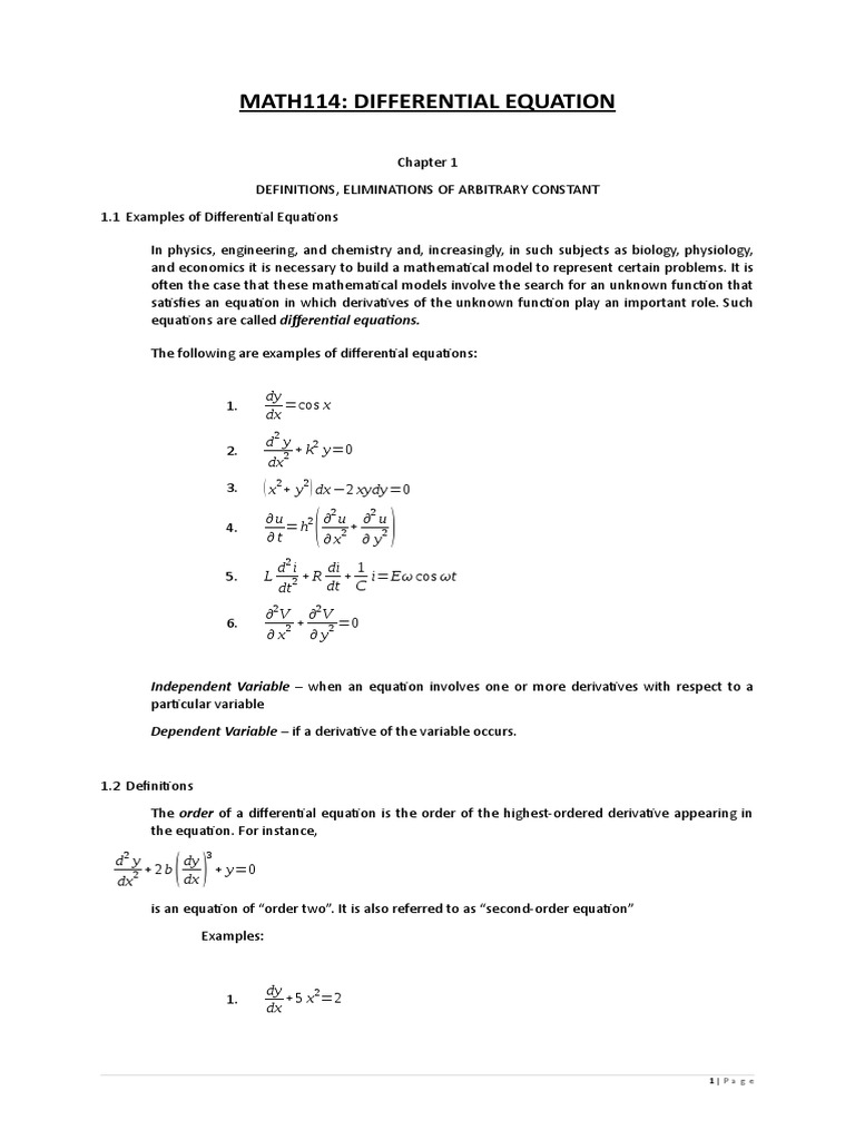 Differential Equation Module | PDF | Teaching Methods & Materials