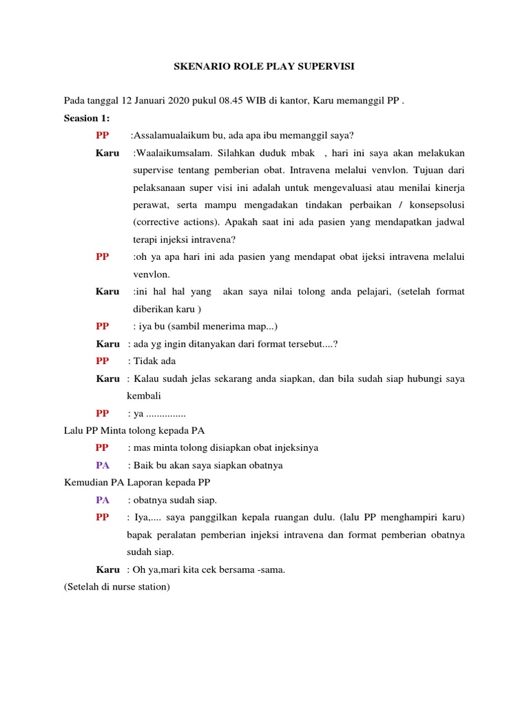 Dialog Role Play Supervisi | PDF