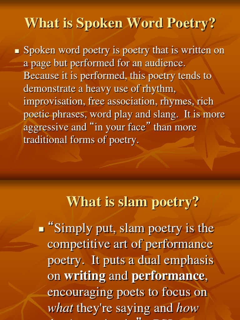 Understanding Spoken Word Poetry | PDF | Poetry
