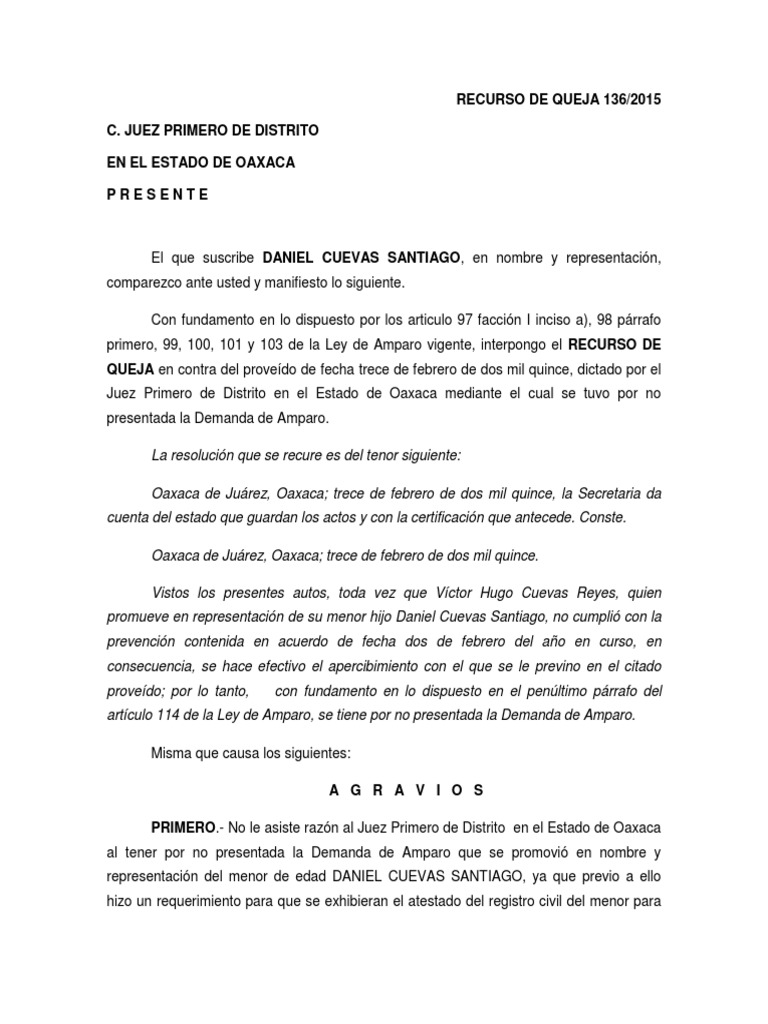 Recurso de Queja | PDF