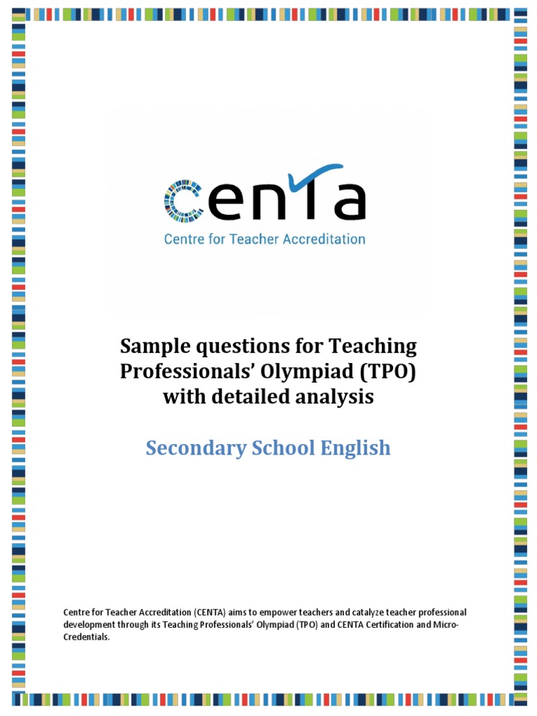 TPO Sample Question Analysis - Secondary School English | PDF | Greeks ...