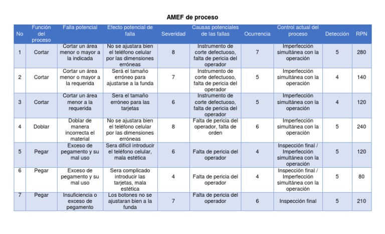 AMEF de Proceso | PDF | Bienestar | Medicina